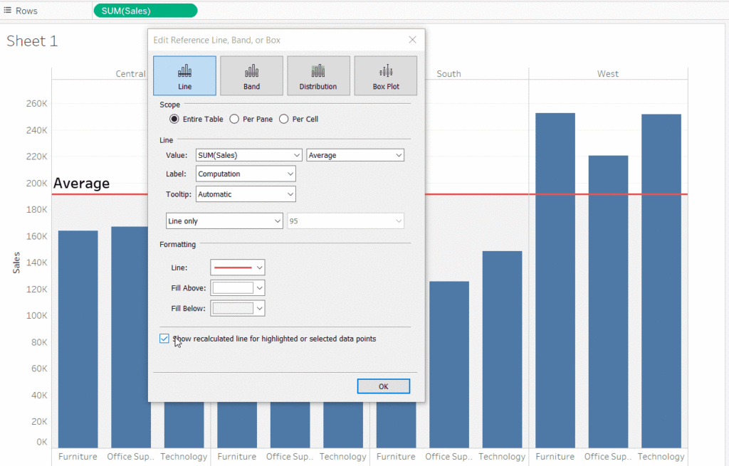 Linee in Tableau: reference lines, bands e distribution | Visualitics.it