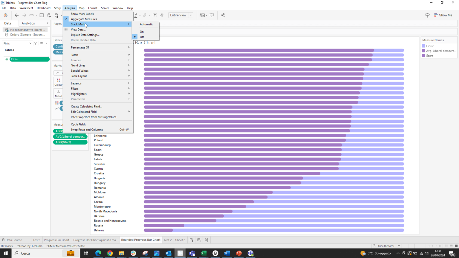 How to create a Progress Bar Chart in Tableau | Visualitics