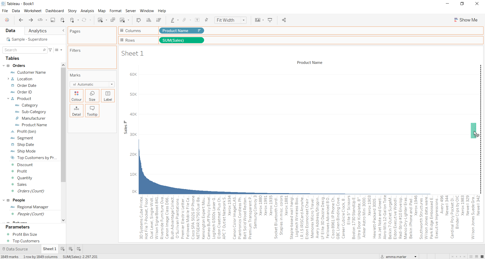 How to create a Pareto chart in Tableau | Visualitics