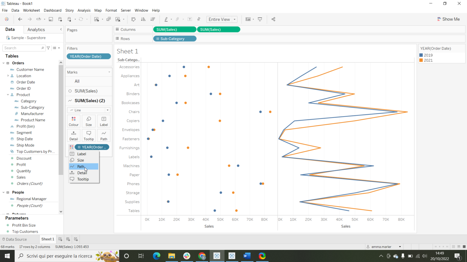 How to create a Dumbbell chart in Tableau | Visualitics
