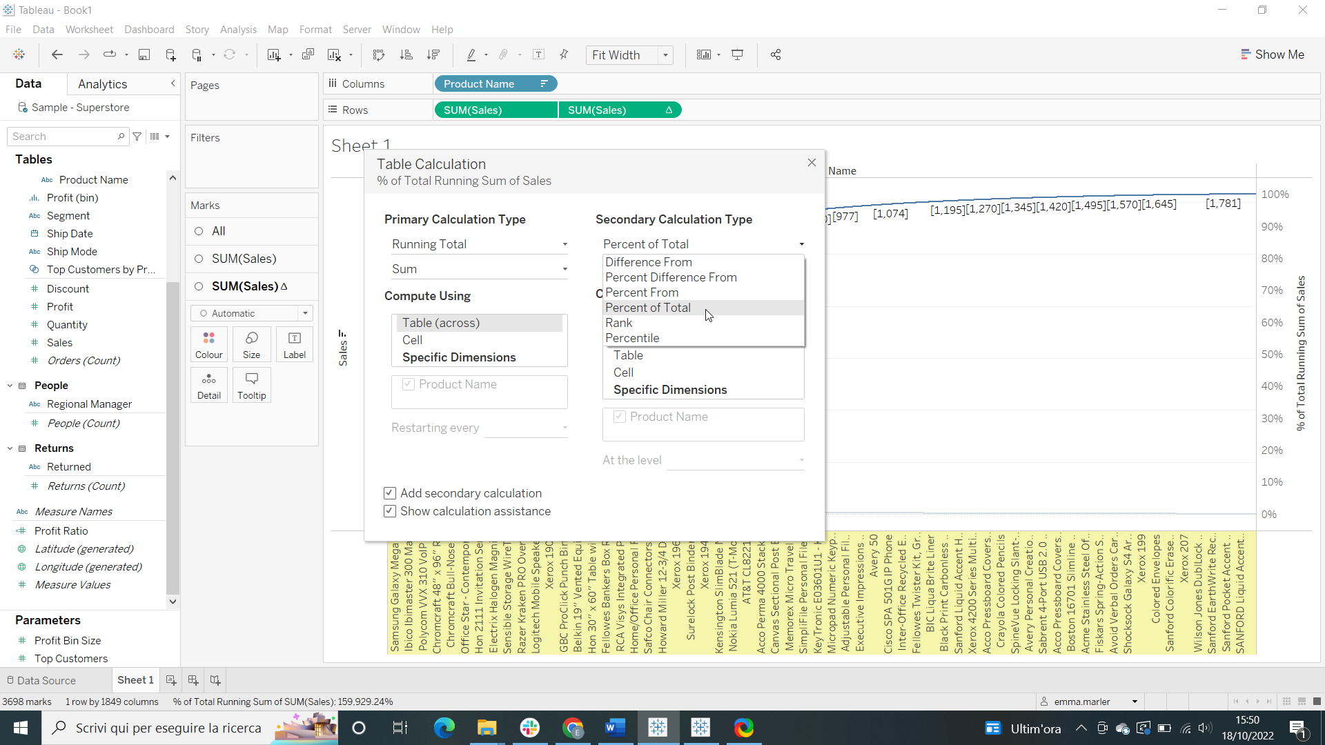 How to create a Pareto chart in Tableau | Visualitics