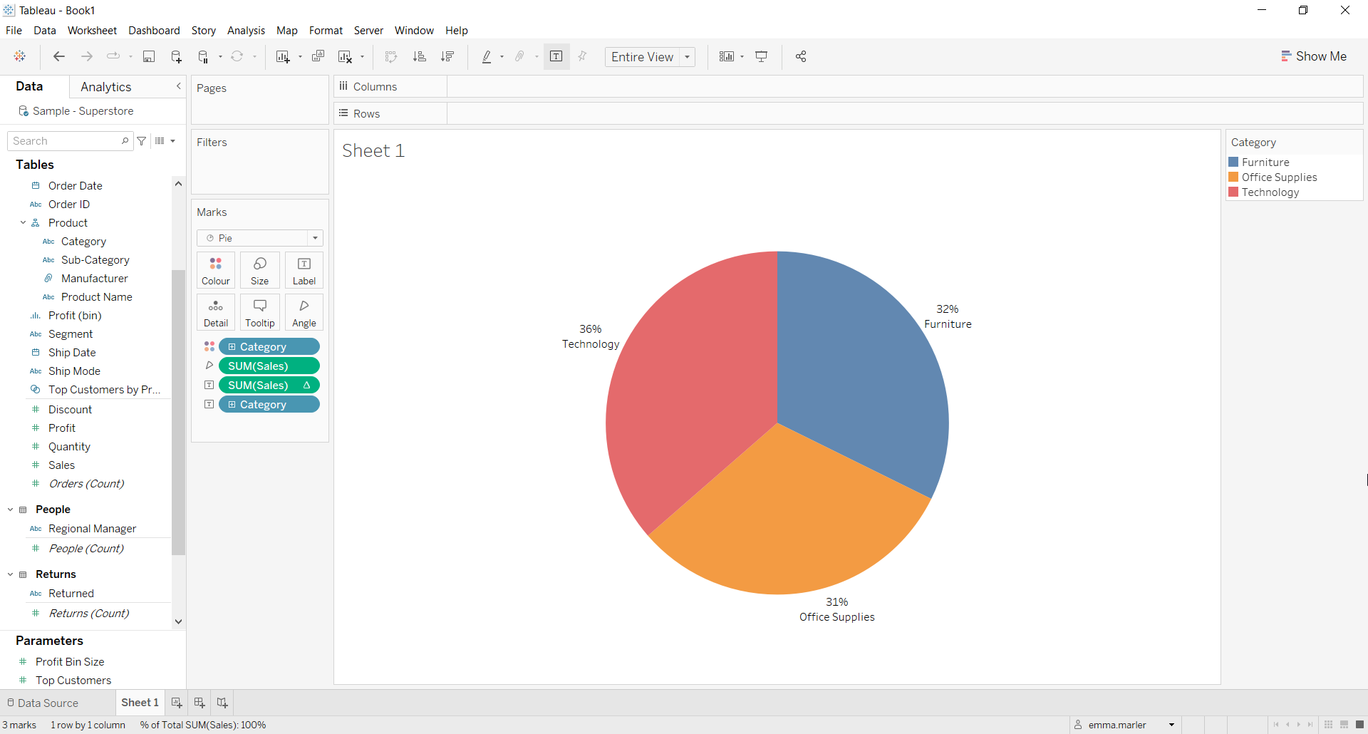 How to make a Pie Chart in Tableau | Visualitics