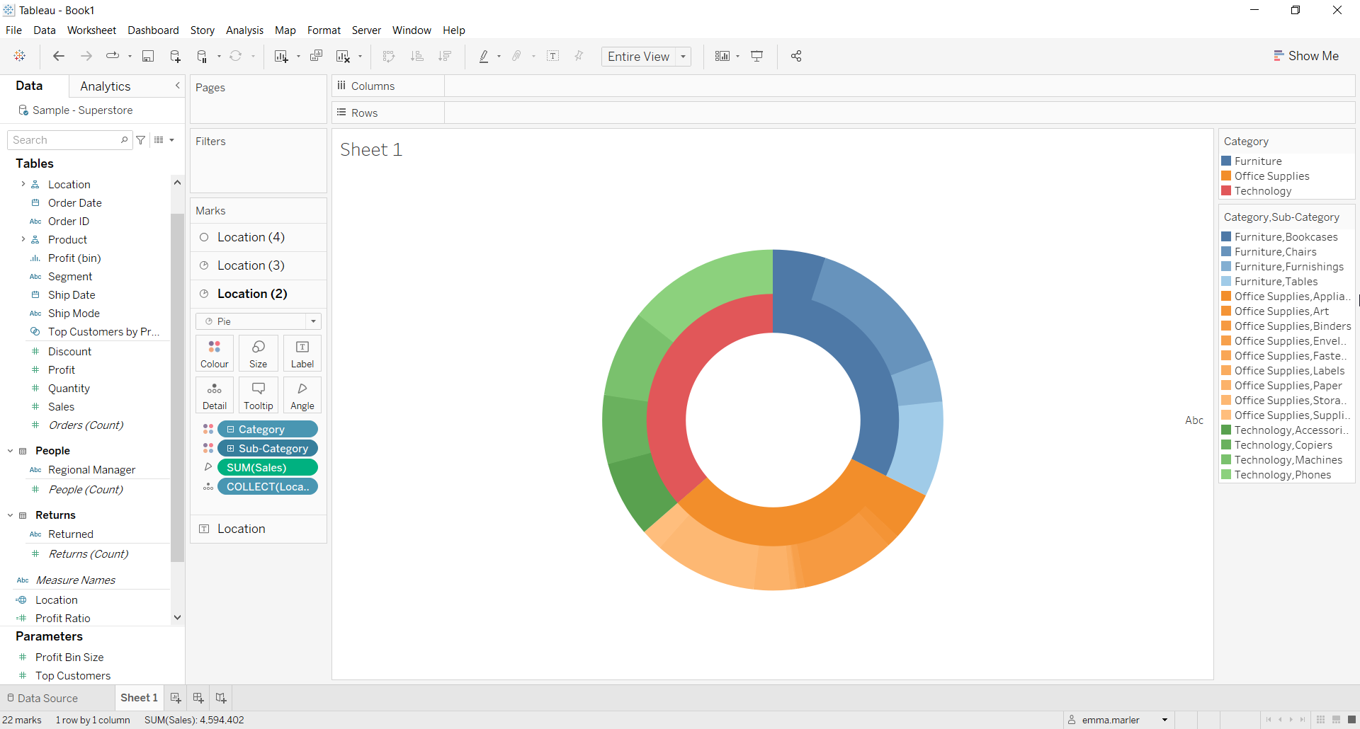 How to create a sunburst chart in Tableau | Visualitics