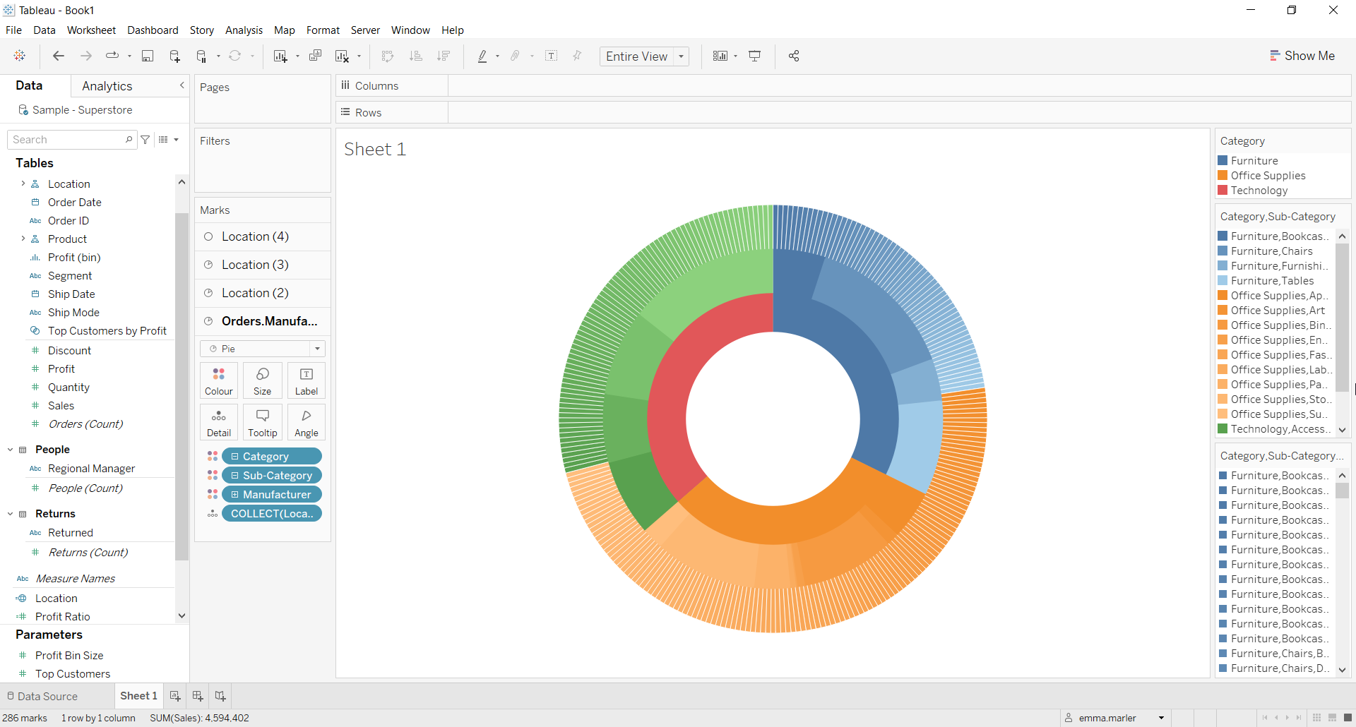 How To Create A Sunburst Chart In Tableau Visualitics