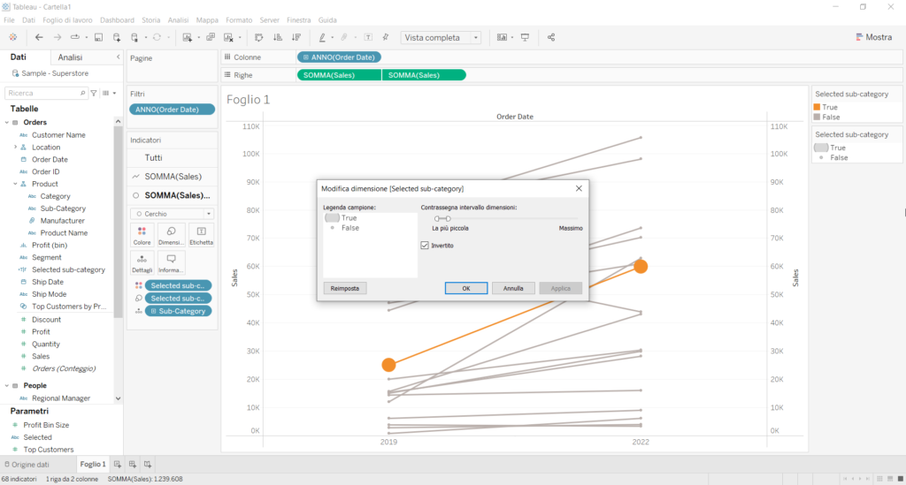 Come realizzare uno slope chart su Tableau - Visualitics