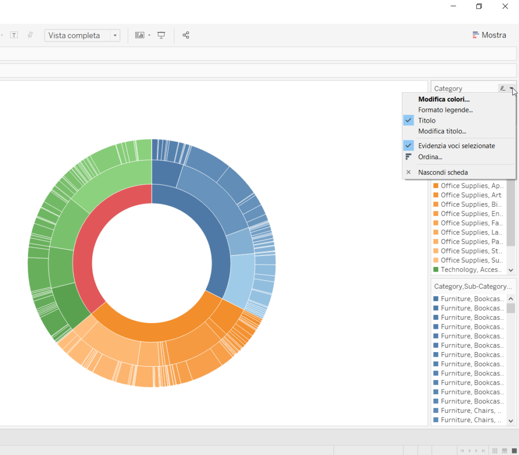 Come realizzare un grafico sunburst su Tableau - Visualitics