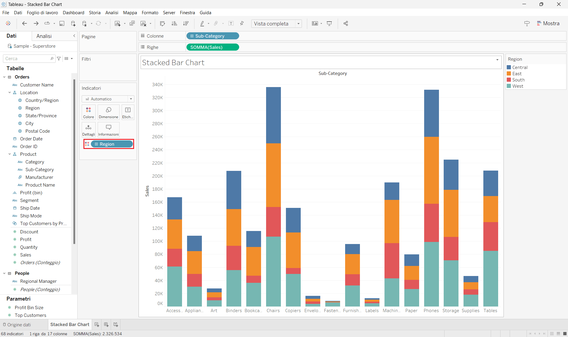 Come realizzare uno Stacked Bar Chart in Tableau | Visualitics